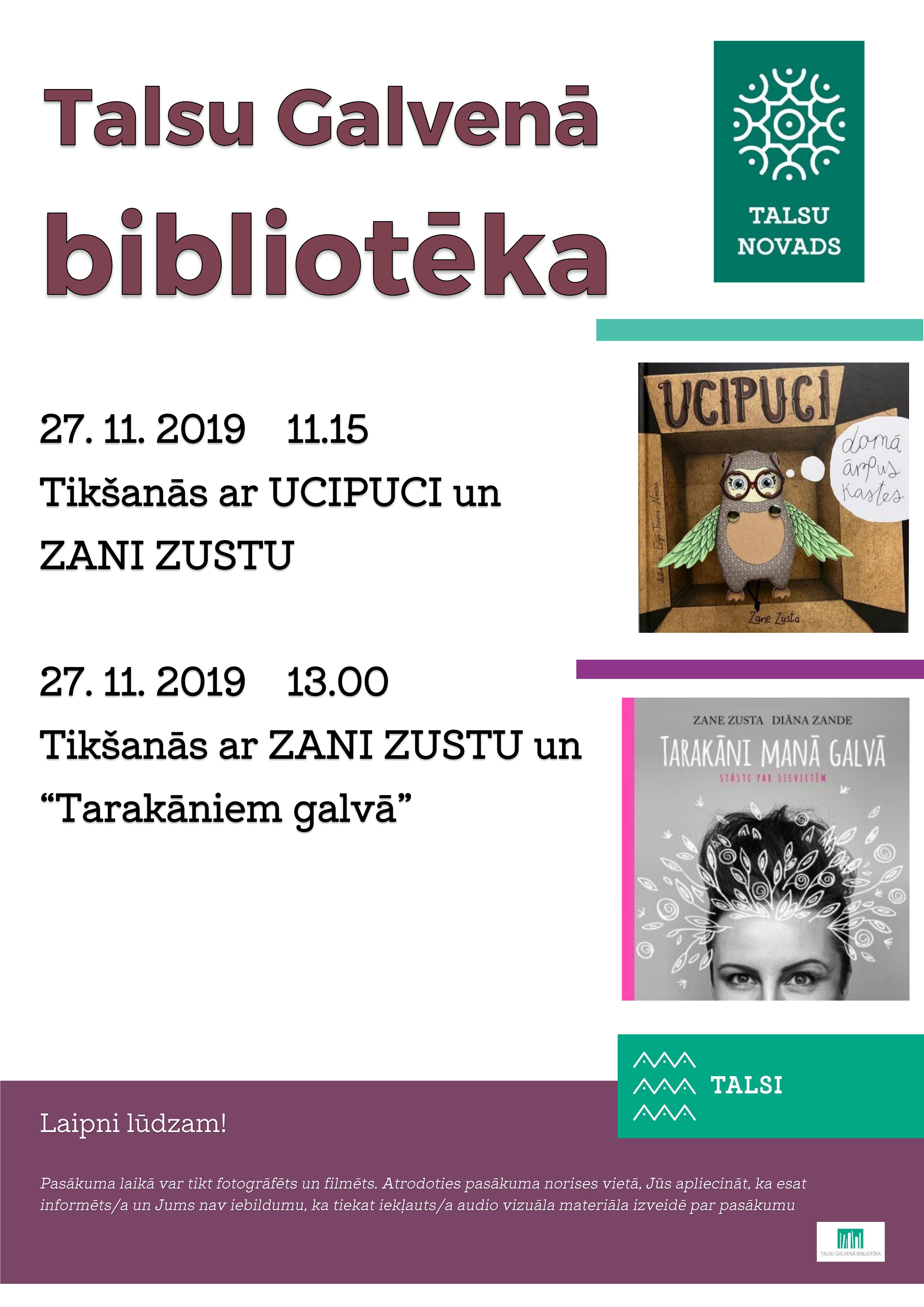 zane zusta – Talsu Galvenā bibliotēka